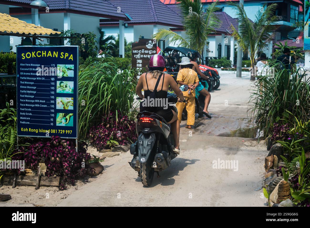 Koh Rong, Cambodia, January 24, 2025 Streets of Koh Touch, the main ...
