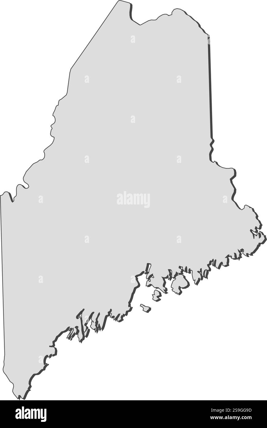 Maine state map 3d hi-res stock photography and images - Alamy
