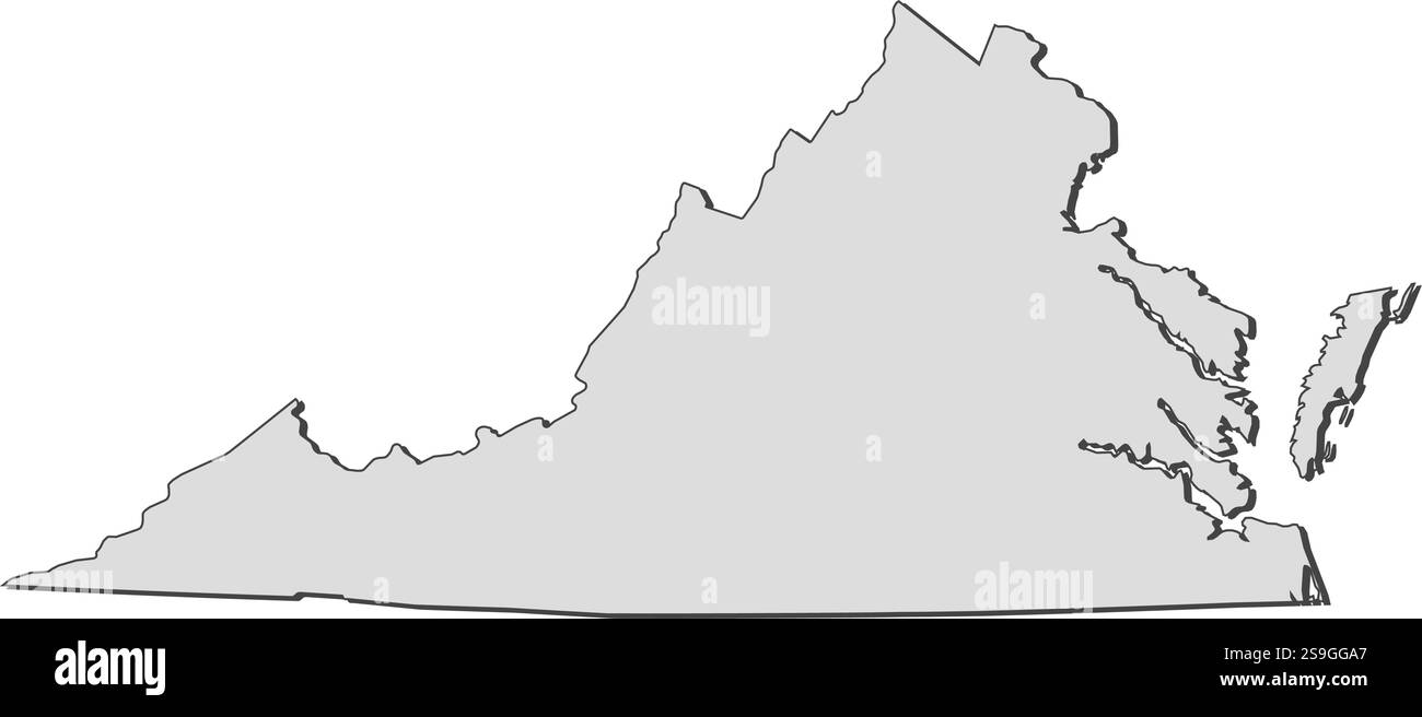 Map of Virginia, a province of United States Stock Vector Image & Art ...