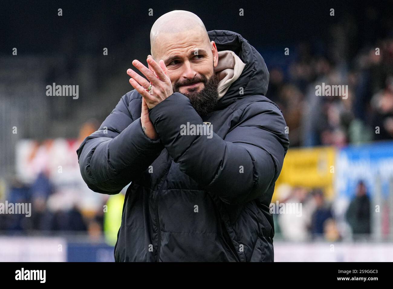 WAALWIJK, NETHERLANDS - JANUARY 26: Hans Mulder of RKC Waalwijk thanks ...
