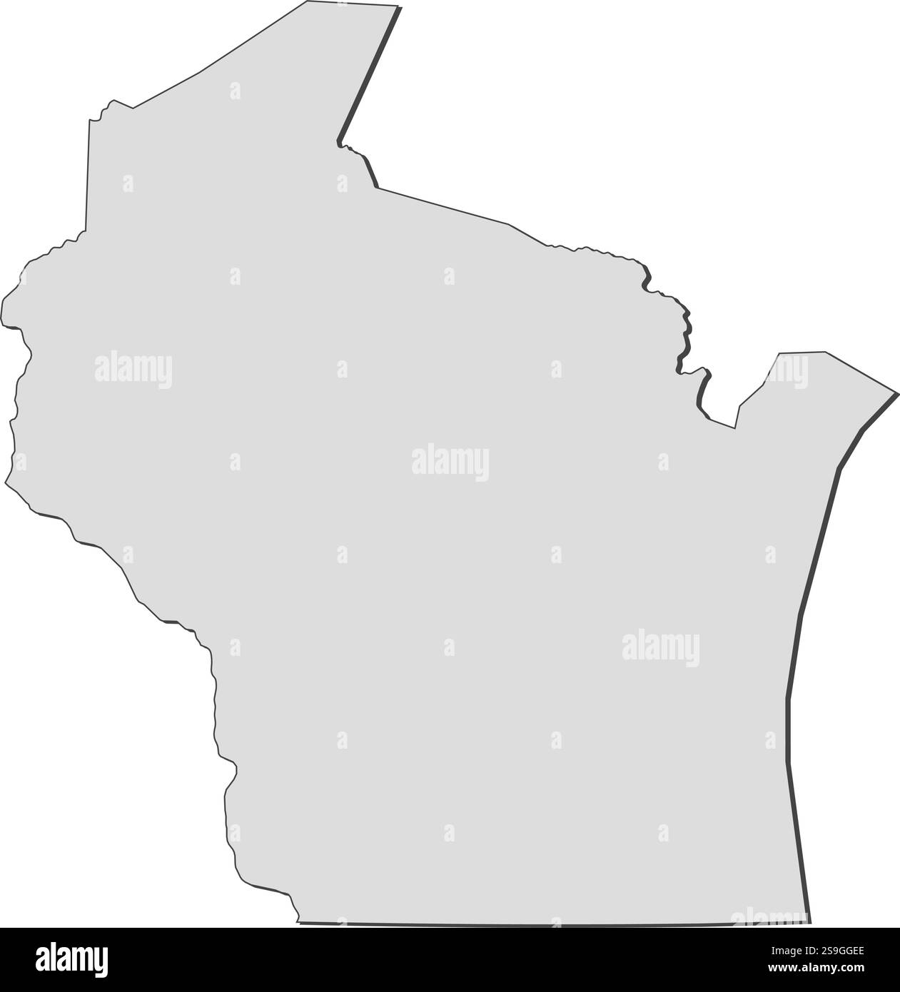 Wisconsin state 3d map Black and White Stock Photos & Images - Alamy