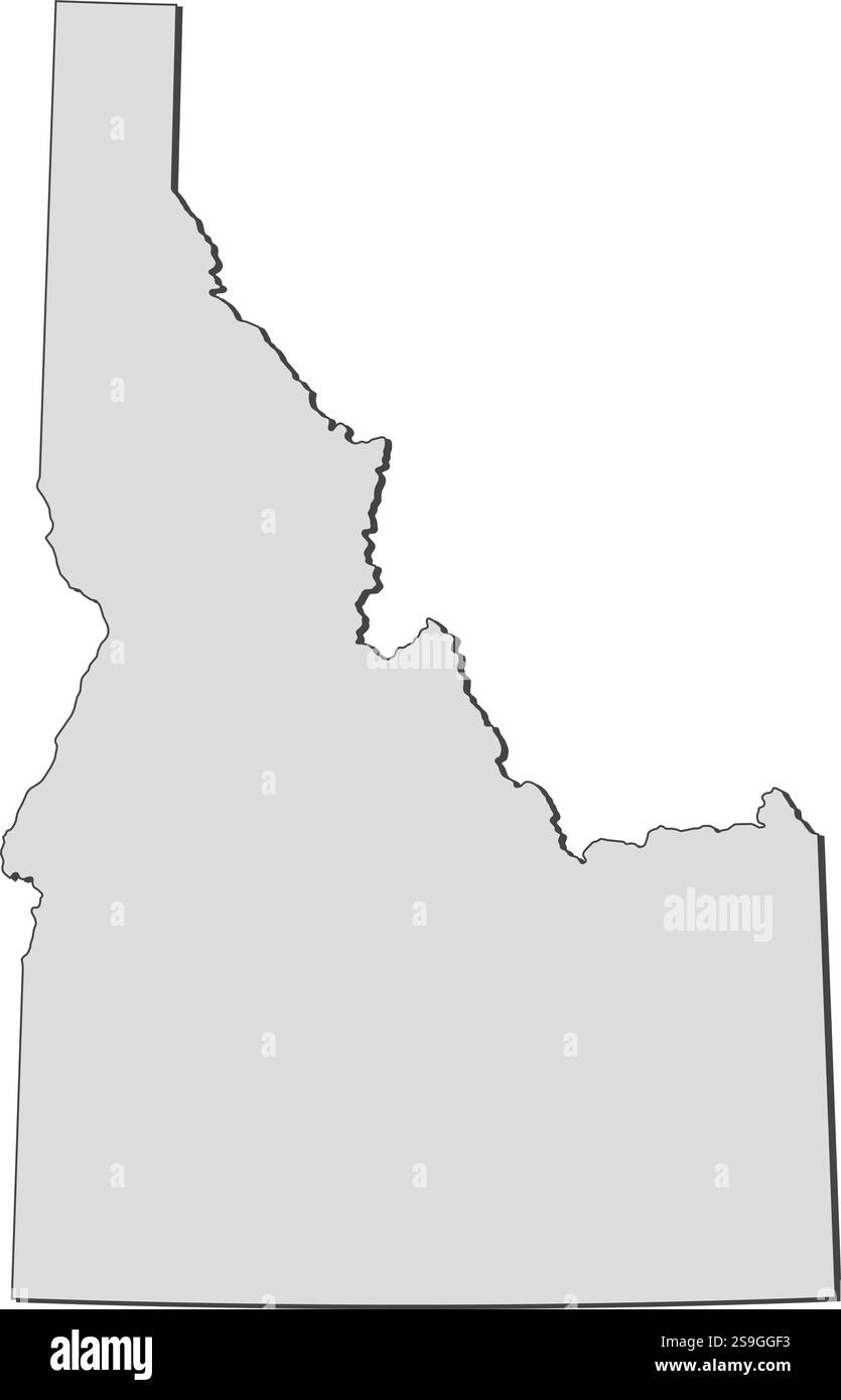 Simple outline map idaho Stock Vector Images - Alamy
