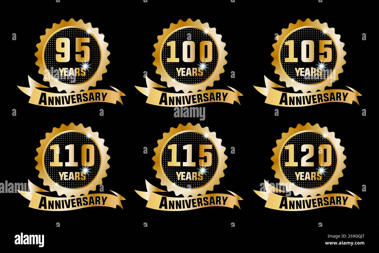 Celebrating milestone anniversaries with elegant silver badges Stock ...