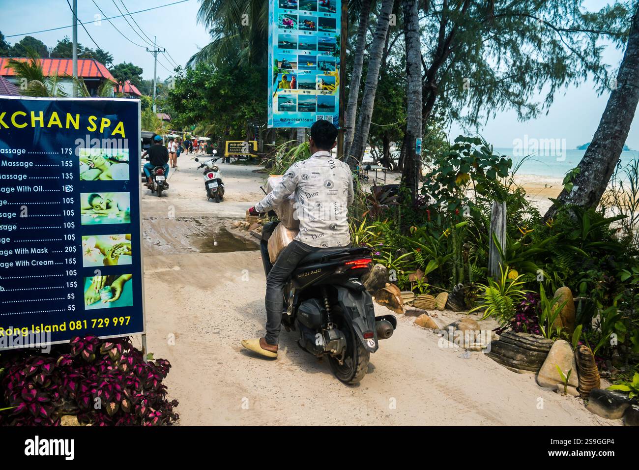 Koh Rong, Cambodia, January 24, 2025 Streets of Koh Touch, the main ...