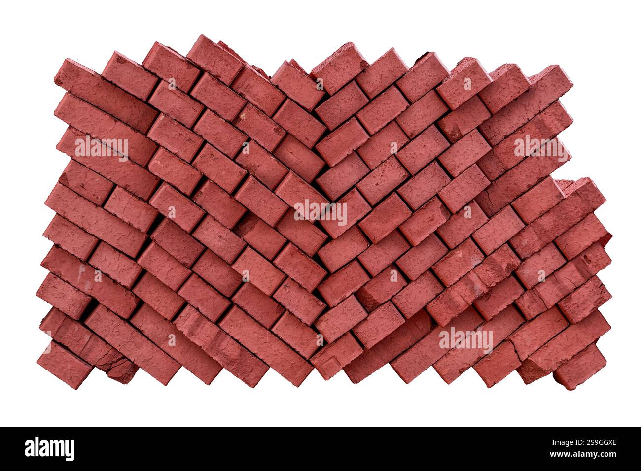 New red bricks on a pallet close-up isolate on a white background Stock ...