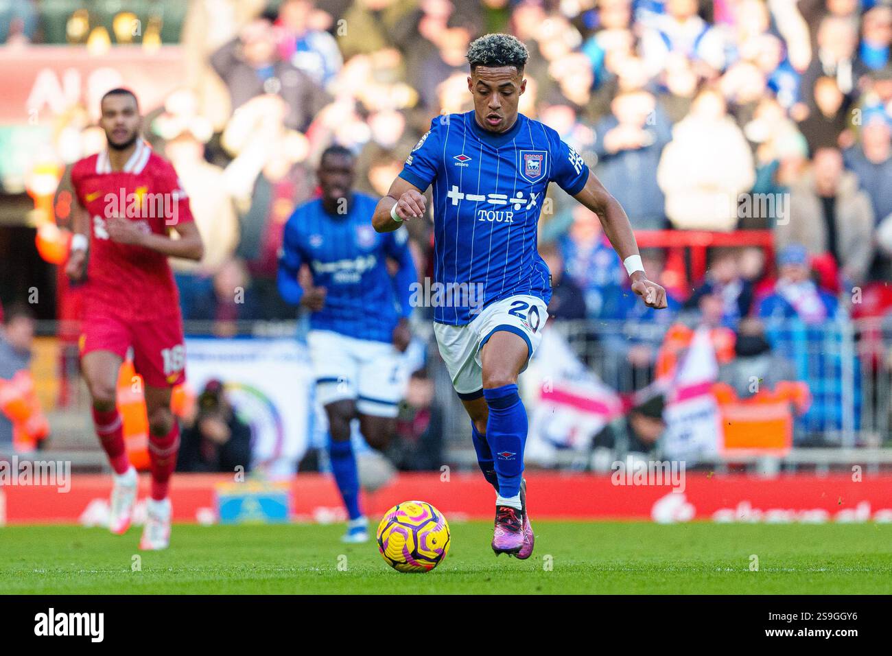 Omari Hutchinson of Ipswich Town in action during the Premier League ...