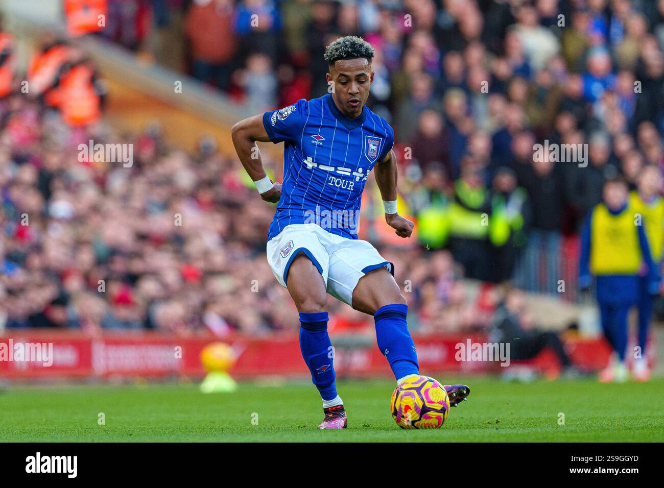 Omari Hutchinson of Ipswich Town in action during the Premier League ...