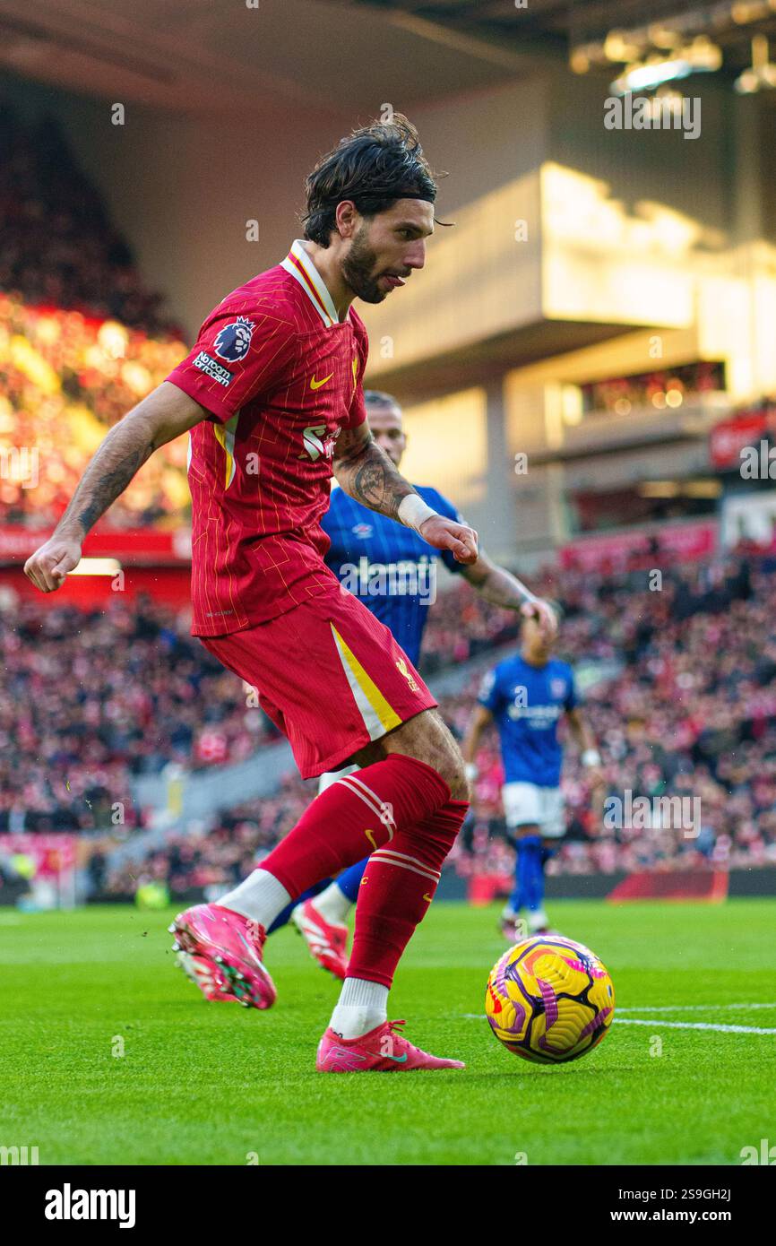Liverpool's Dominik Szoboszlai in action during the Premier League ...