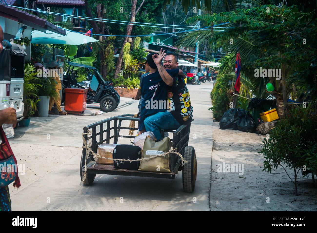 Koh Rong, Cambodia, January 24, 2025 Streets of Koh Touch, the main ...