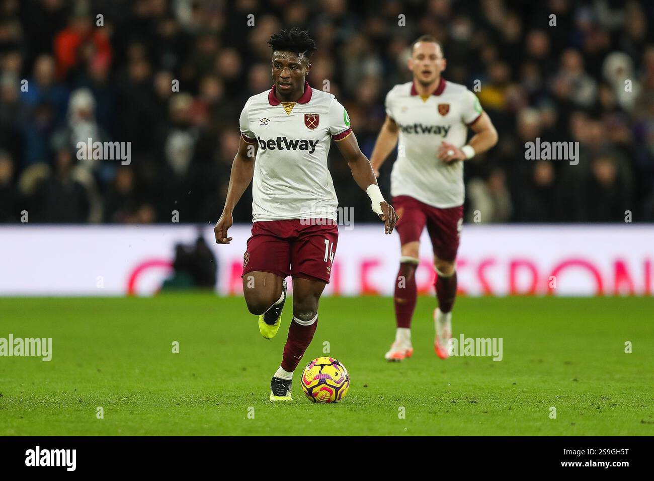 Mohammed Kudus of West Ham United makes a break with the ball during ...