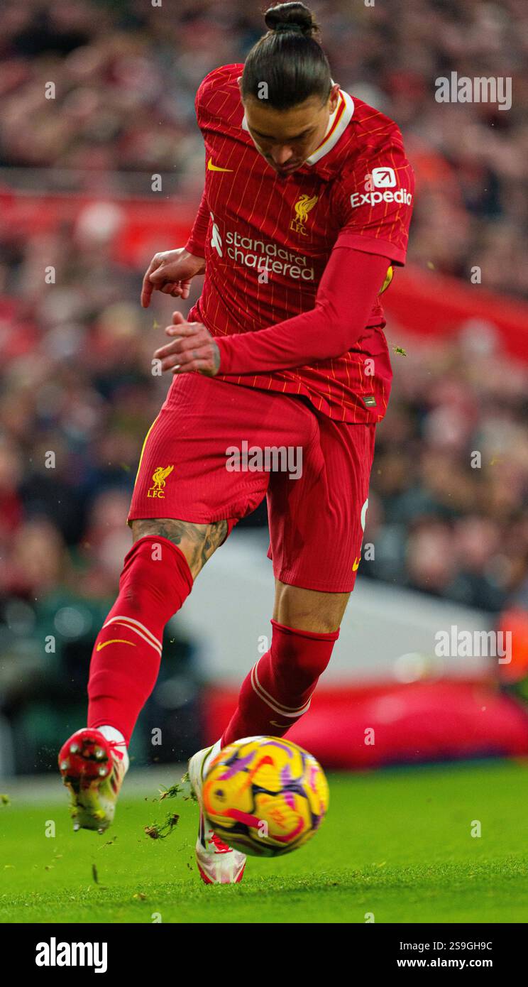 Liverpool's Darwin Nunez is seen in action during the Premier League ...