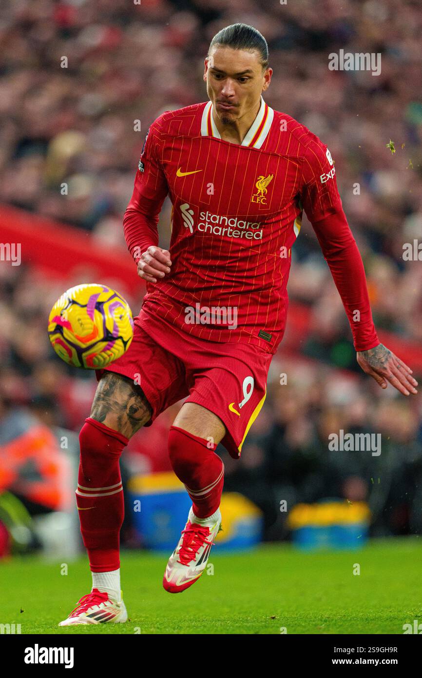 Liverpool's Darwin Nunez is seen in action during the Premier League ...