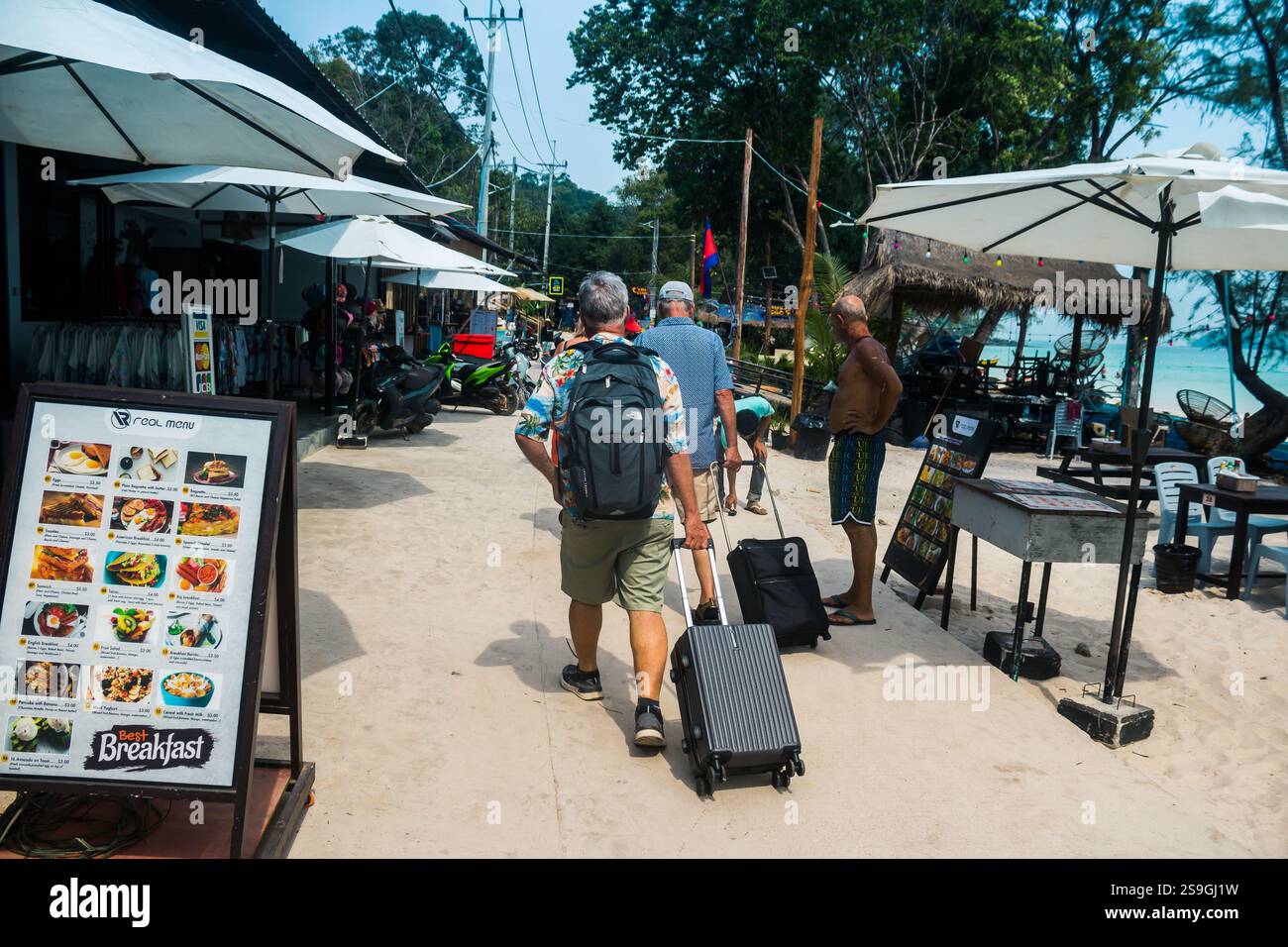 Koh Rong, Cambodia, January 24, 2025 Streets of Koh Touch, the main ...