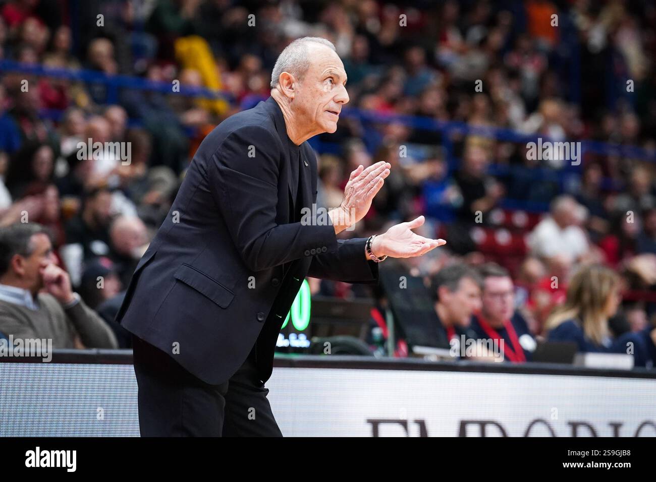 Head Coach Ettore Messina (EA7 Emporio Armani Olimpia Milano) during ...