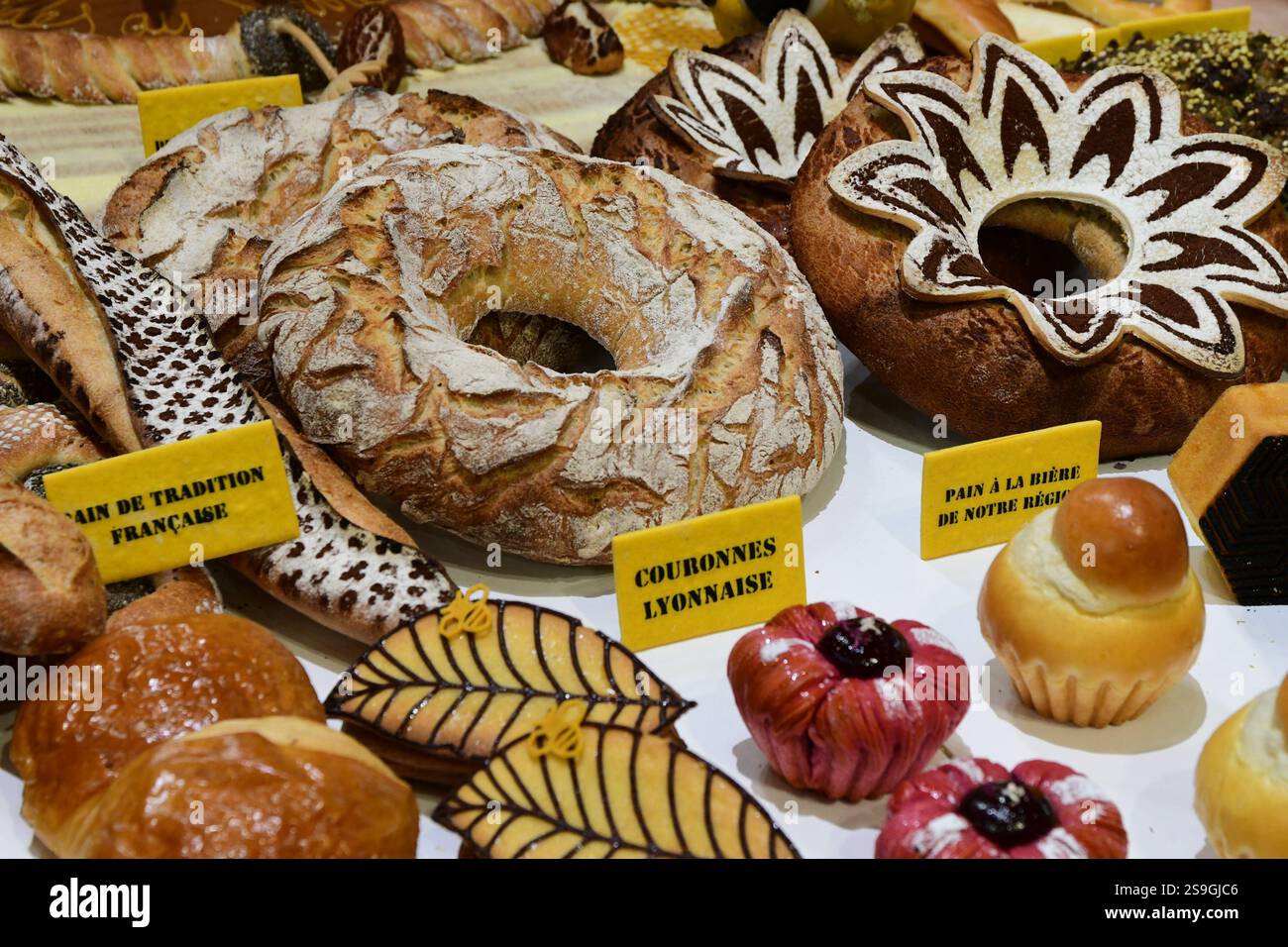 Breads and pastries at the 17th French Bakery Cup at Sirha in Lyon. The ...
