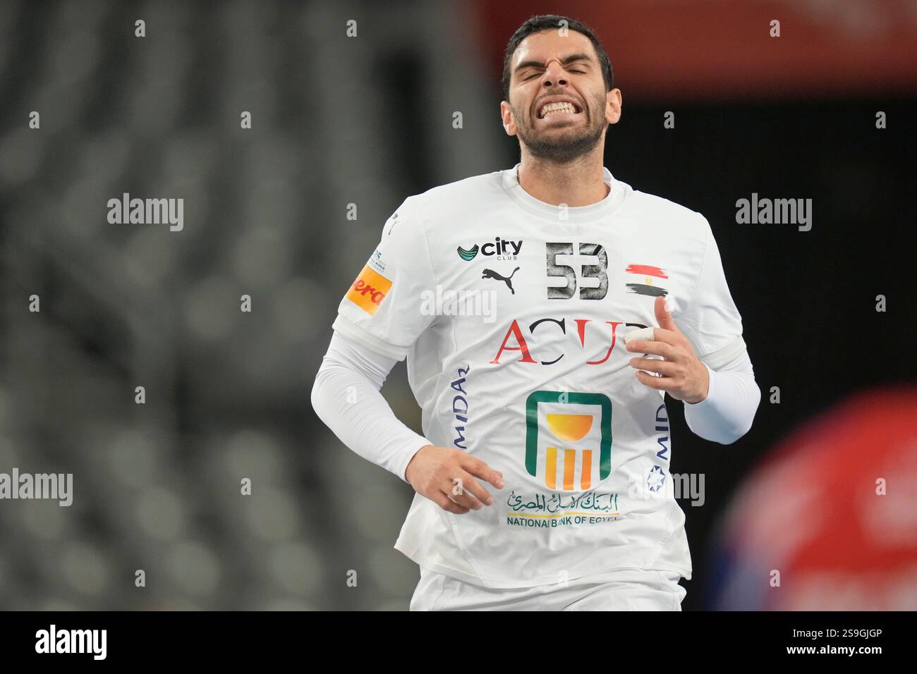 Egypt's Akram Yousri reacts during the main round match between Cape ...
