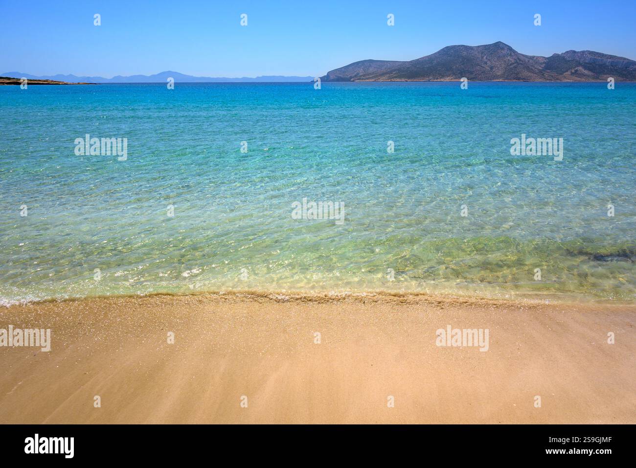 Fanos beach with fine sand, located in the south of Koufonisi facing ...