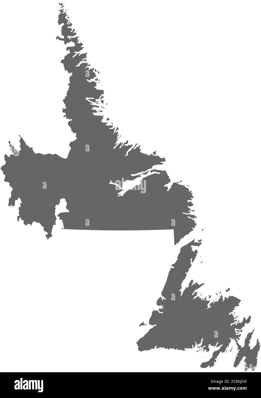 Map of Newfoundland and Labrador, a province of Canada Stock Vector ...