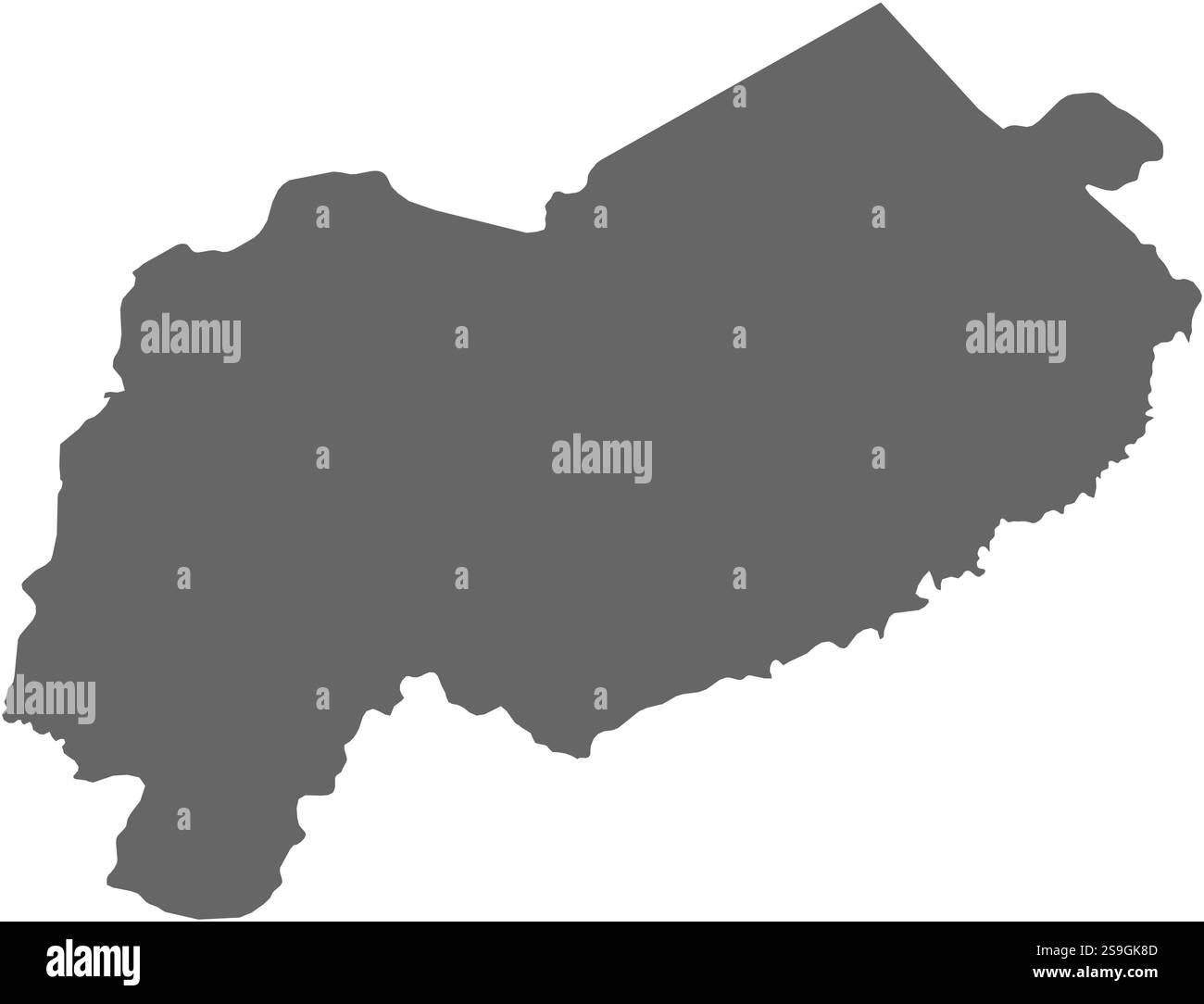 Map of Mbomou, a province of Central African Republic Stock Vector ...