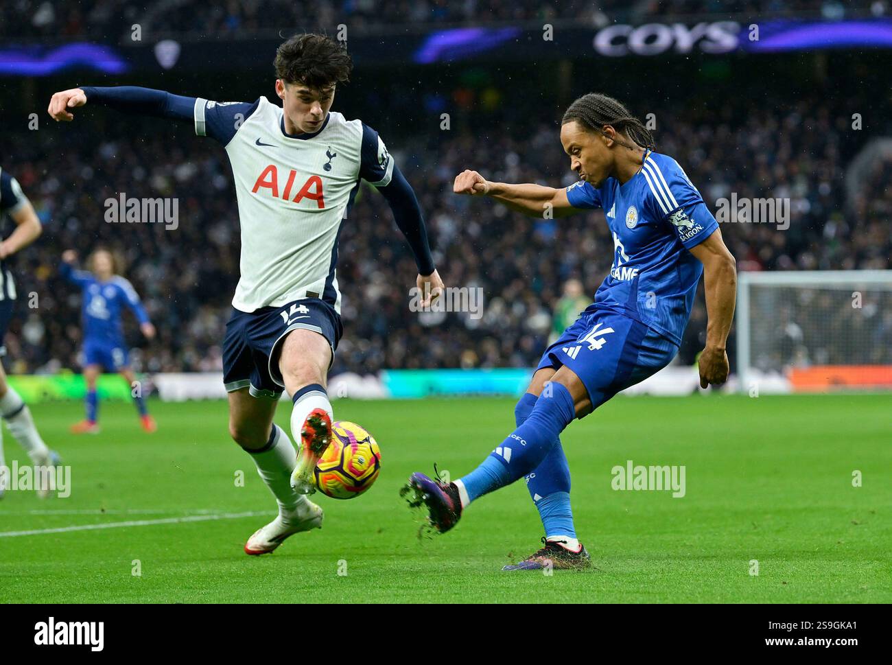 London UK 26th January 2025. Bobby De Cordova-Reid (Leicester City) has ...