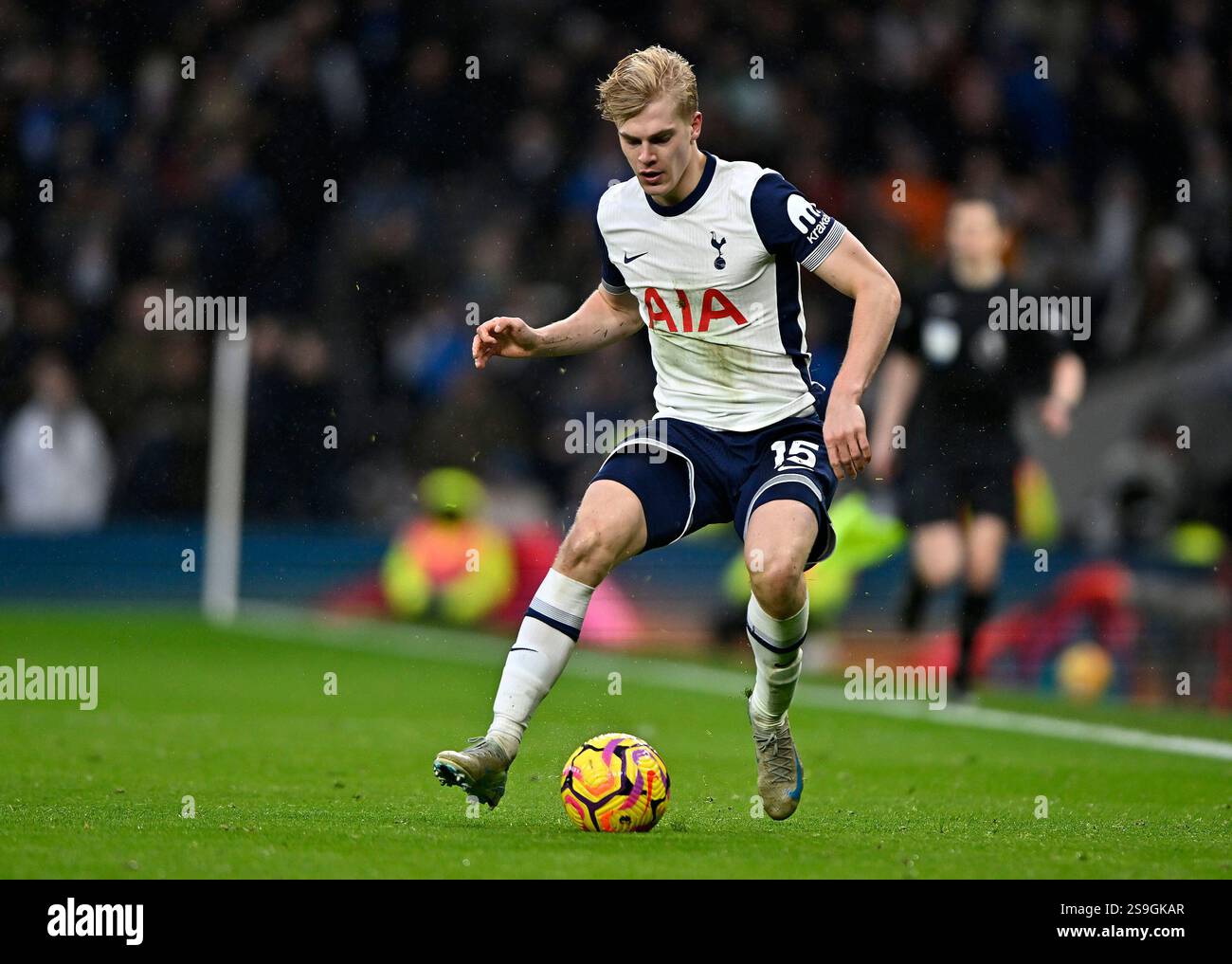 London UK 26th January 2025. Lucas Bergvall (Spurs) during the ...