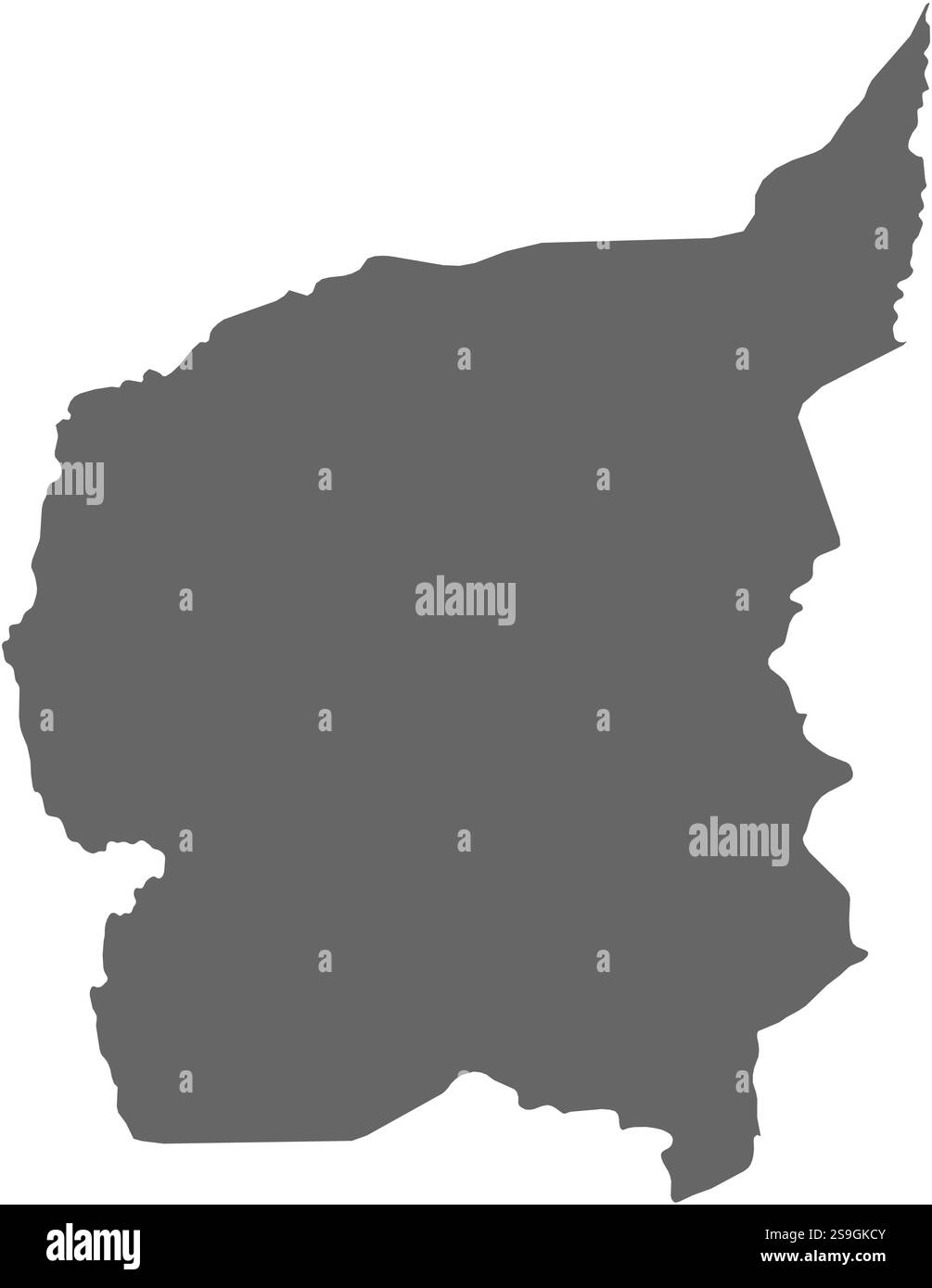 Map of Ouham, a province of Central African Republic Stock Vector Image ...