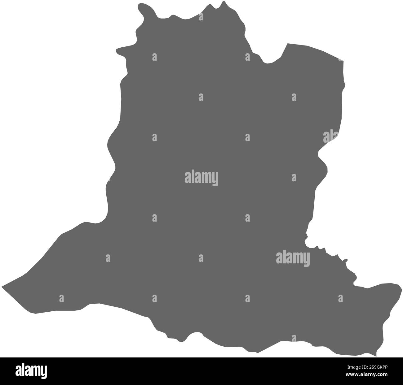 Map of Basse-Kotto, a province of Central African Republic Stock Vector ...