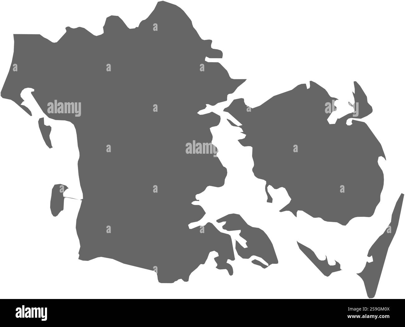 Syddanmark vector map hi-res stock photography and images - Alamy