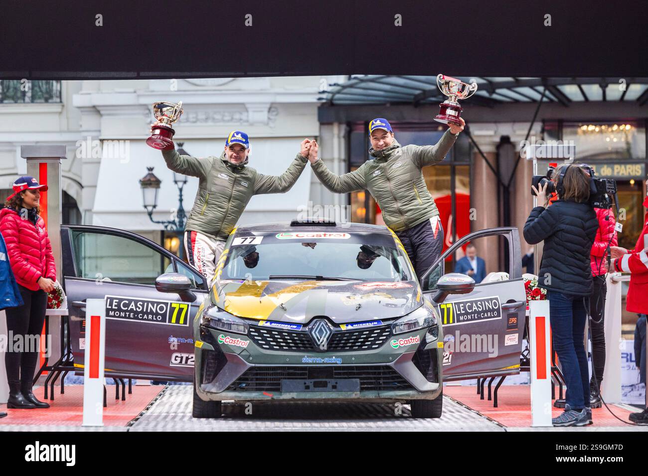 77 Julien SAUNIER, Frédéric VAUCLARE, Renault Clio RS, podium, portrait during the Rallye ...