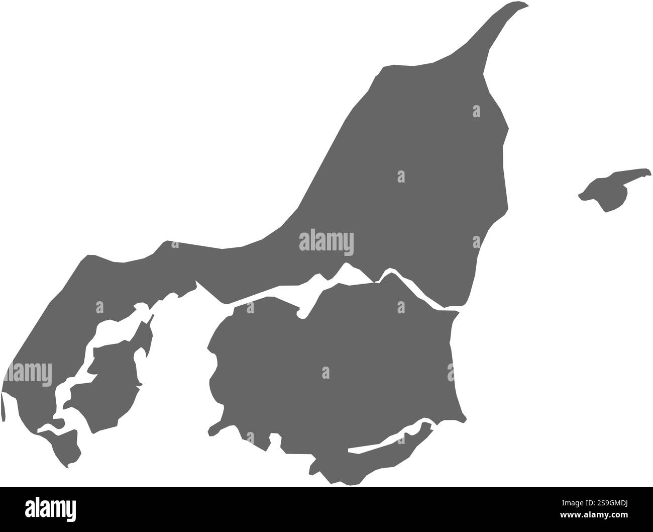 Map of North Denmark, a province of Danmark Stock Vector Image & Art ...