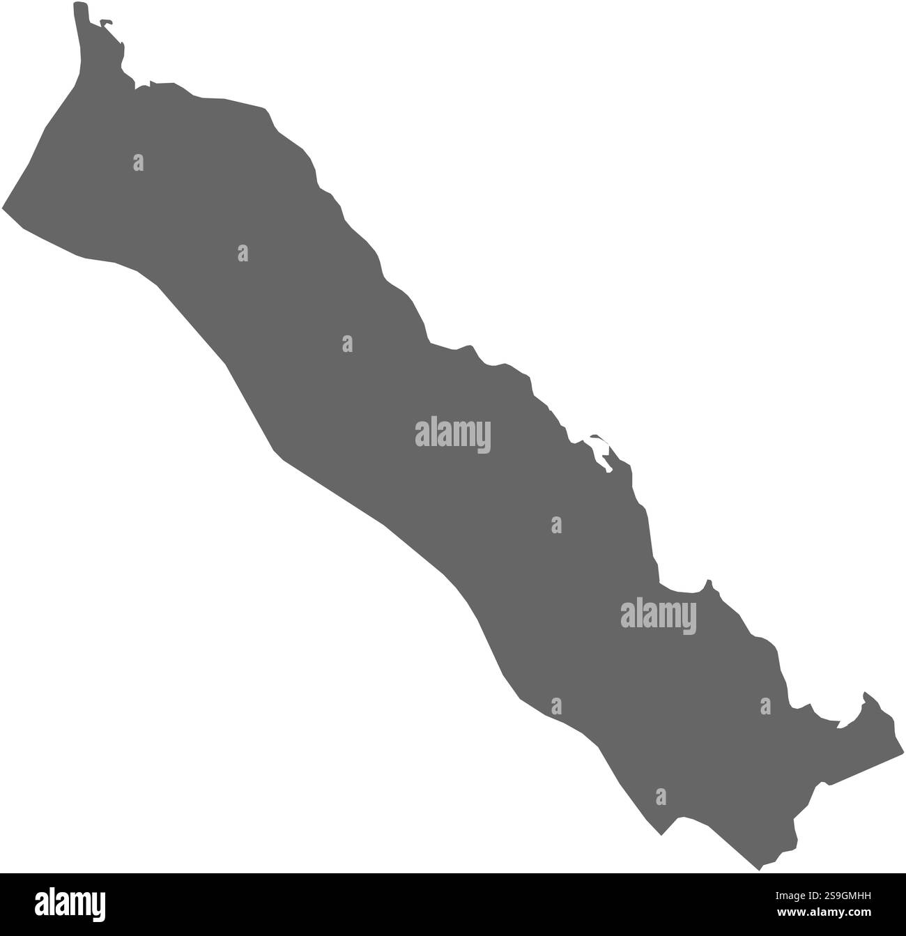 Map of Southern Red Sea Region, a province of Eritrea Stock Vector ...