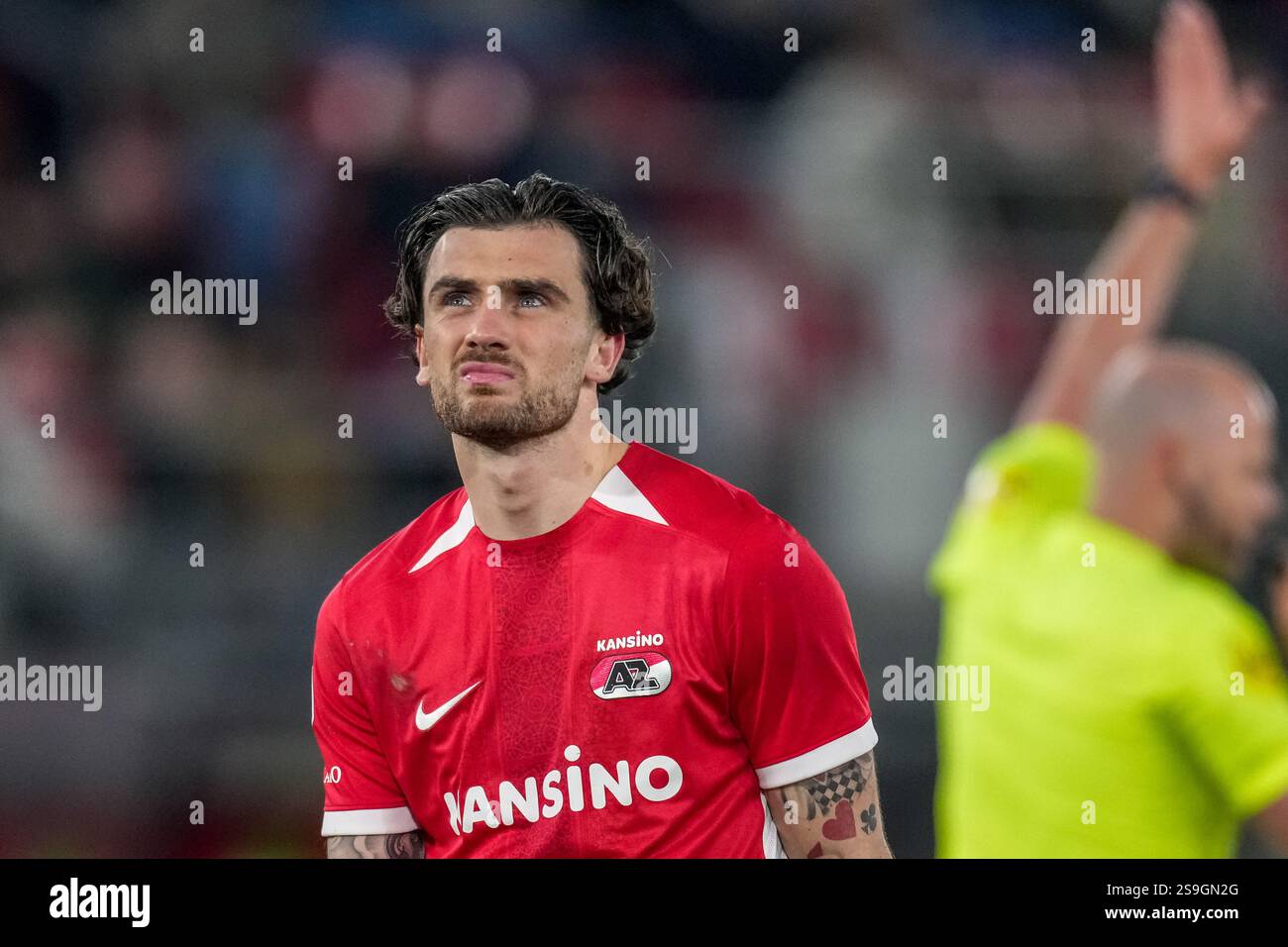 ALKMAAR, NETHERLANDS - JANUARY 26: Troy Parrott of AZ looks dejected ...