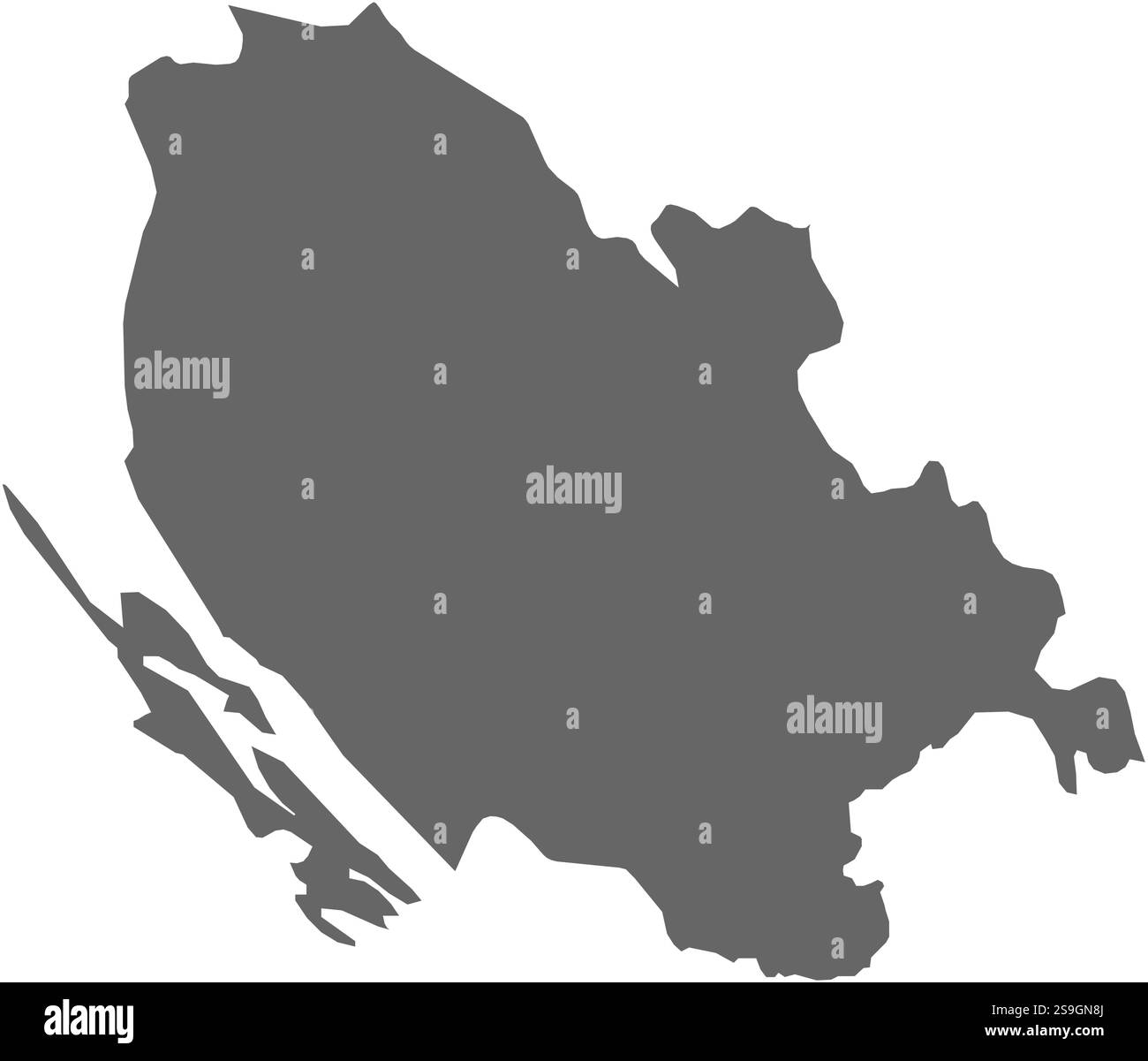 Map of Lika-Senj, a province of Croatia Stock Vector Image & Art - Alamy