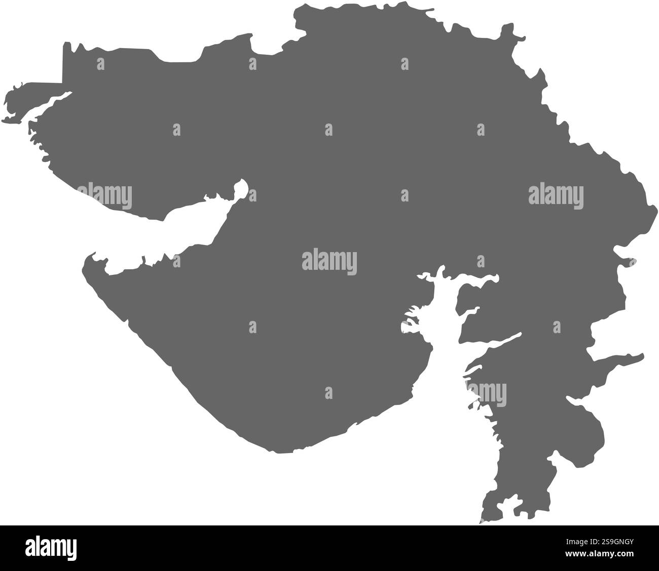 Simple outline map gujarat Stock Vector Images - Alamy