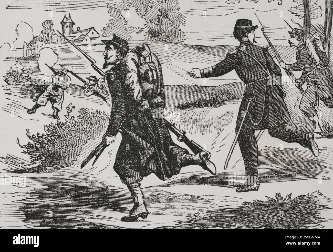 Franco-Prussian War (1870-1871). French army. Light infantry wearing ...