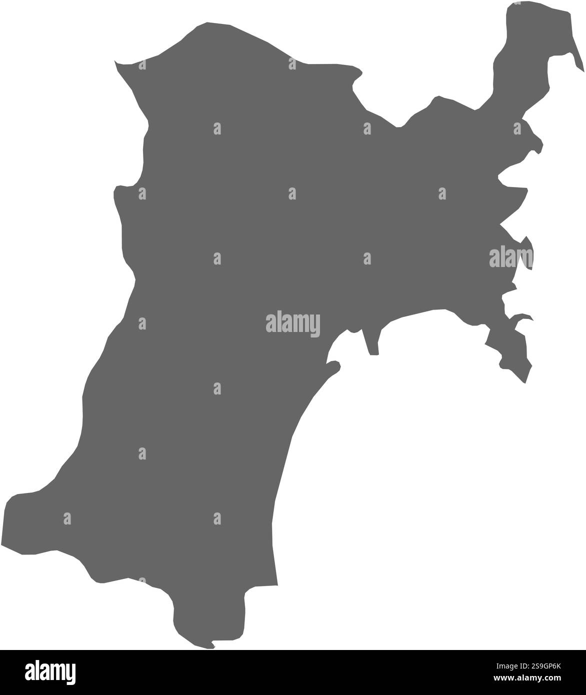 Miyagi vector outline map hi-res stock photography and images - Alamy