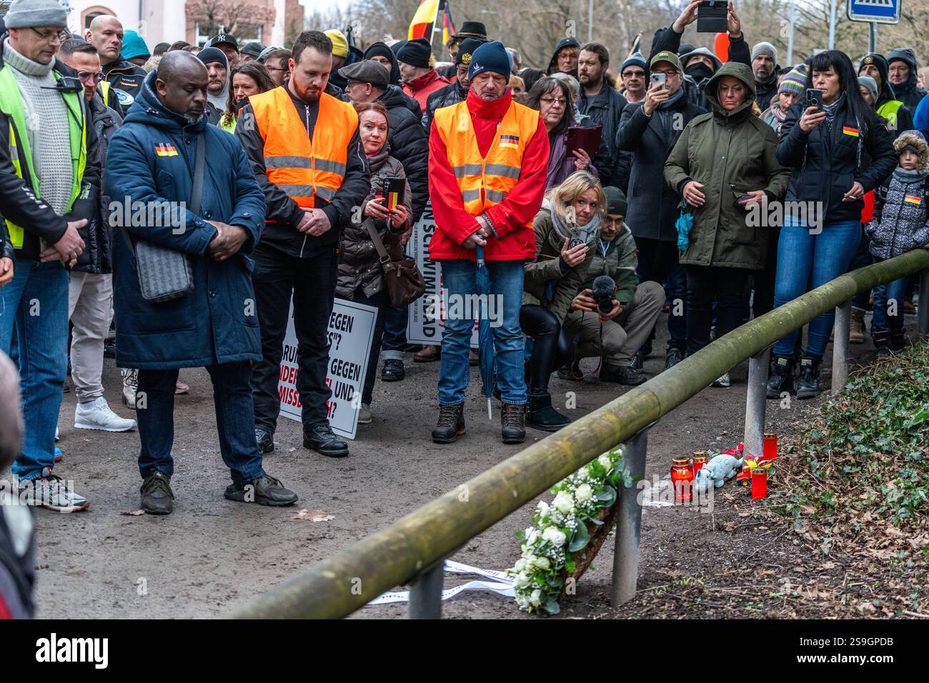 Aschaffenburg, Bavaria, Germany - January 26, 2025: Commemoration of ...