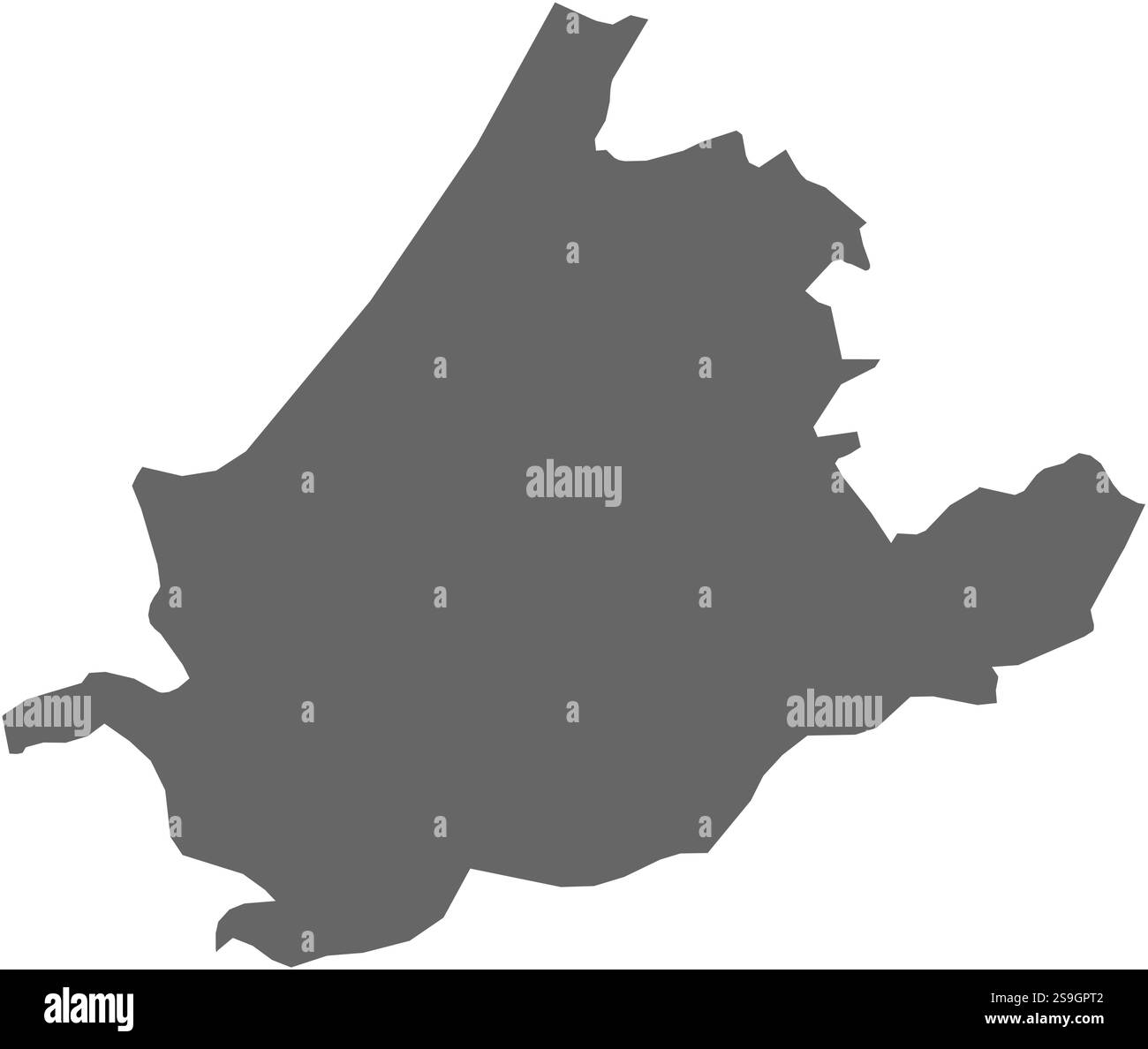Map of South Holland, a province of Netherlands Stock Vector Image ...