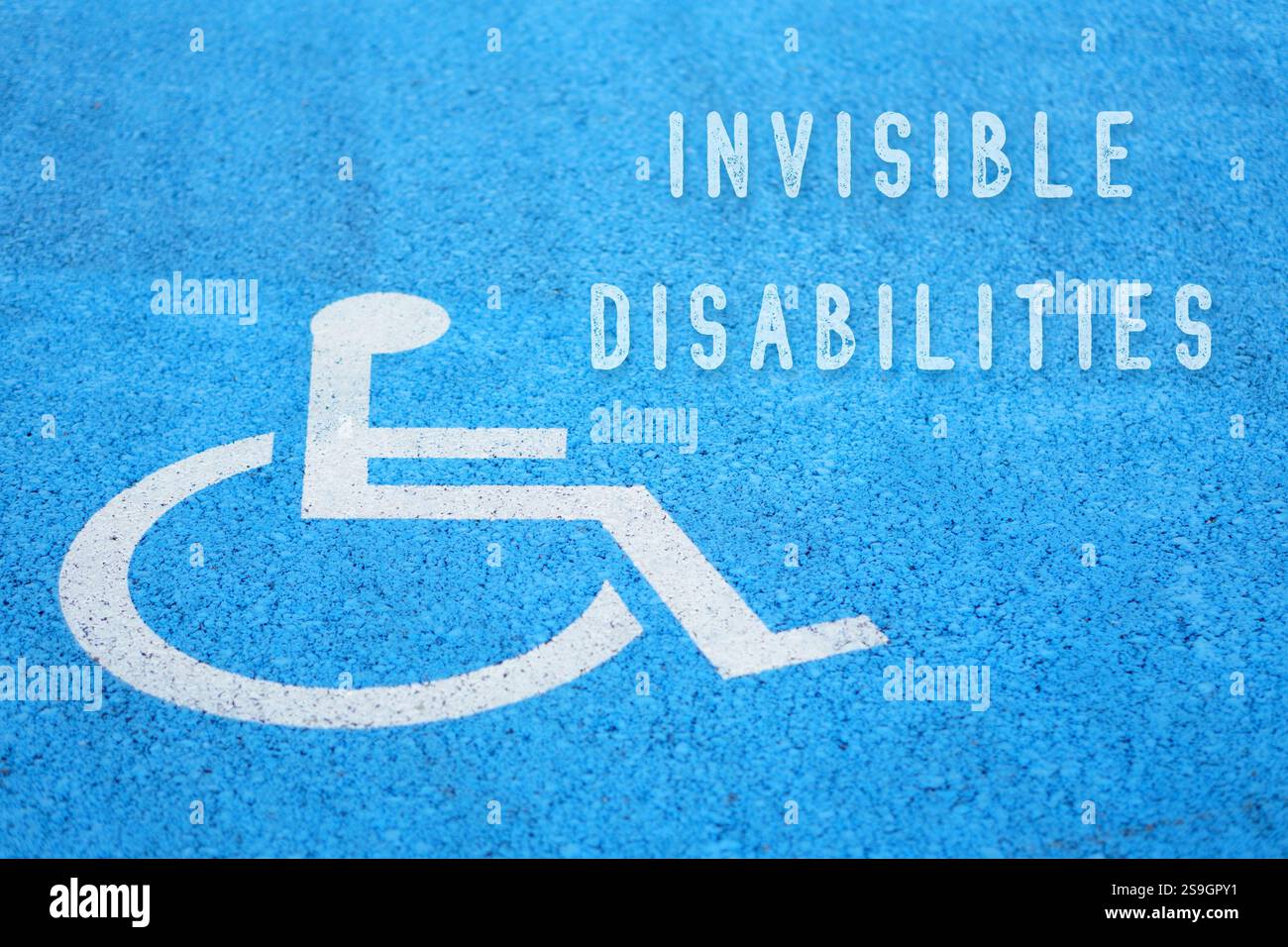 invisible disabilities concept. text next to icon of person in ...
