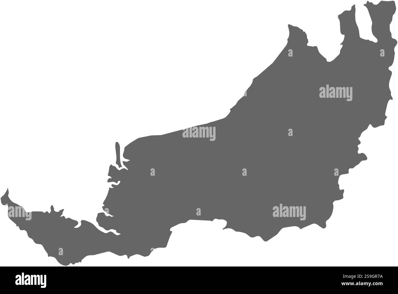 Map of Sarawak, a province of Malaysia Stock Vector Image & Art - Alamy