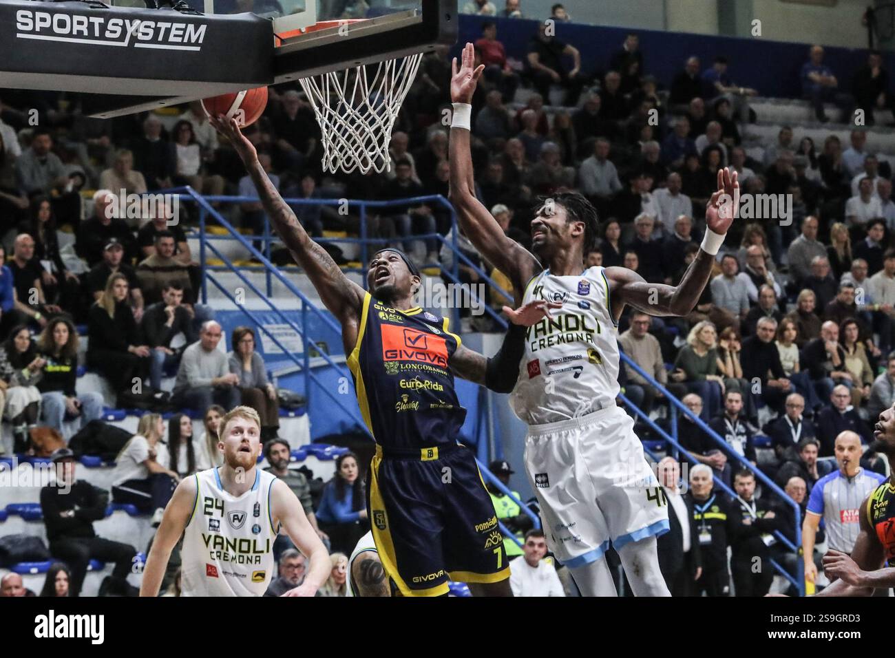 Sacar Anim (Givova Scafati) during Vanoli Basket Cremona vs Givova ...