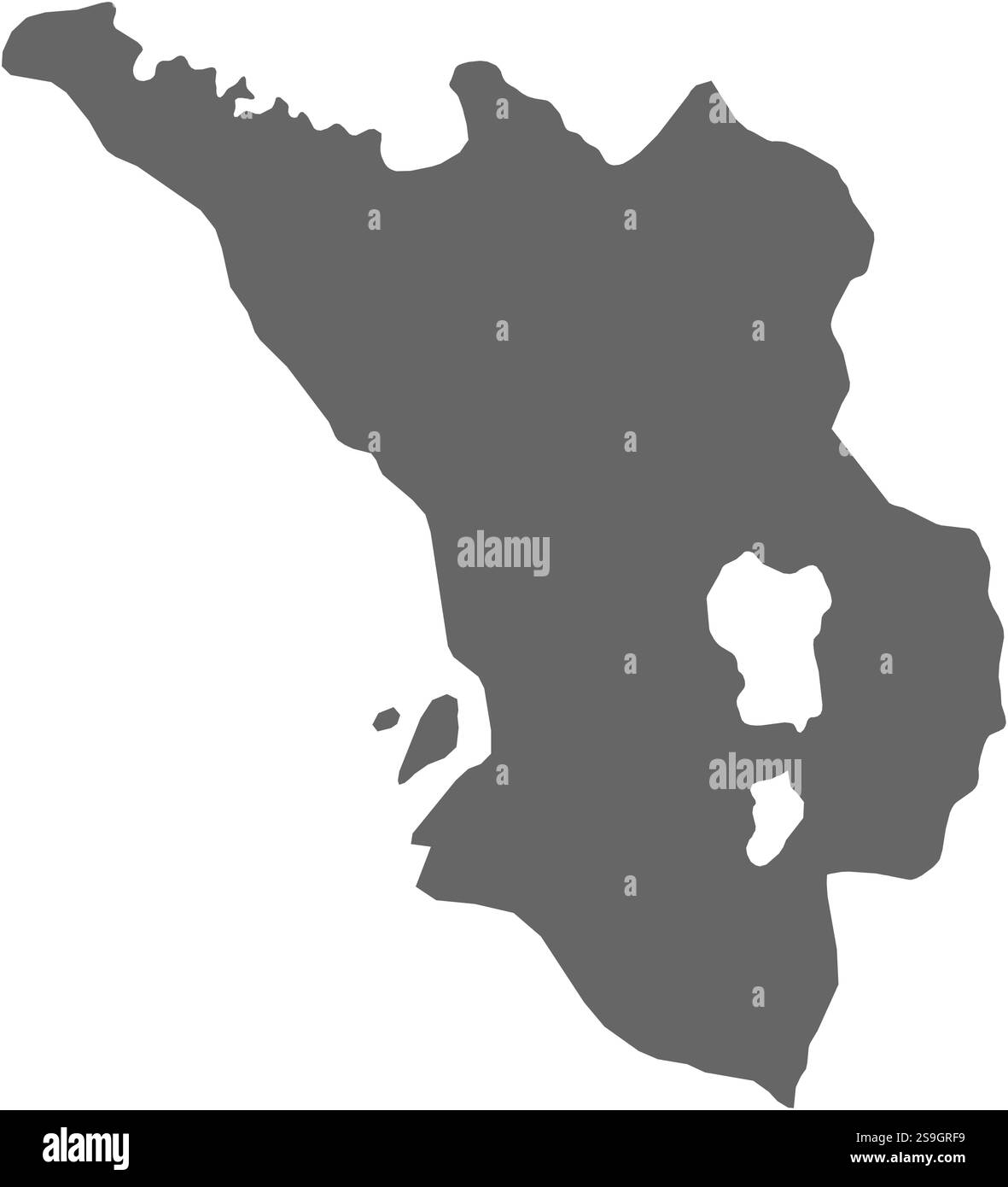 Selangor vector outline map hi-res stock photography and images - Alamy