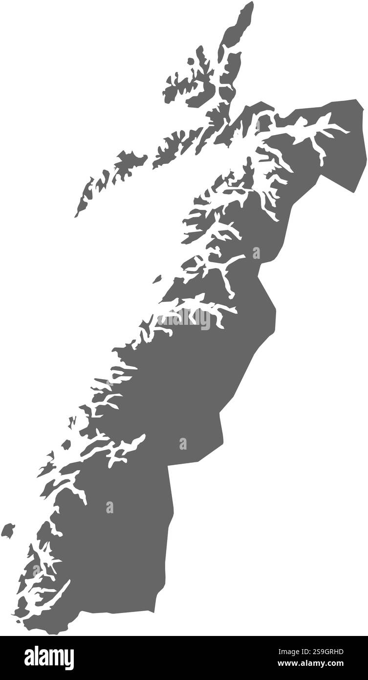Map of Nordland, a province of Norway Stock Vector Image & Art - Alamy