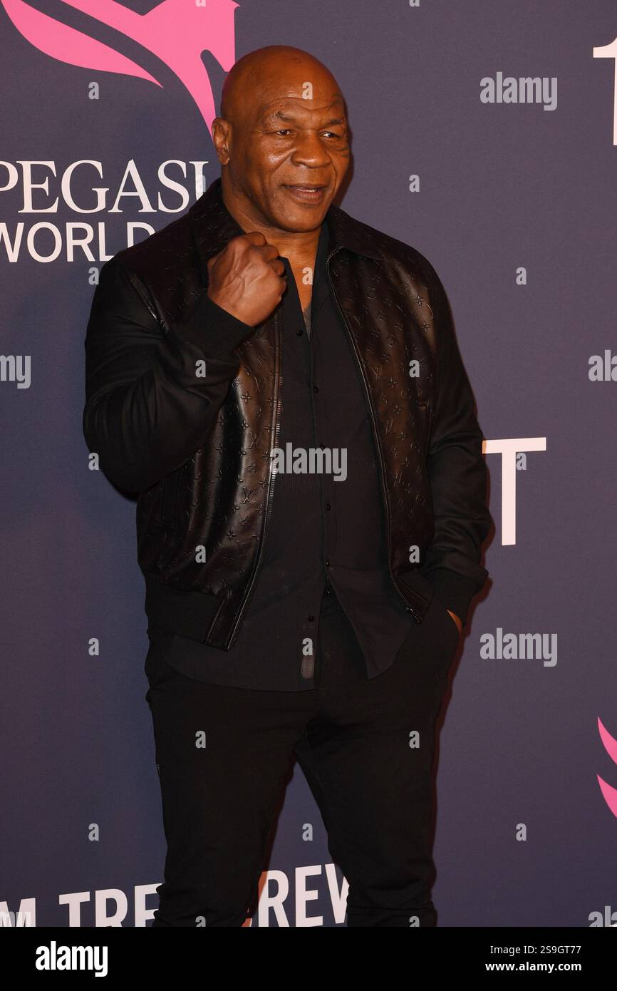 HALLANDALE, FL - JANUARY 25: Mike Tyson attends Pegasus World Cup 2025 ...