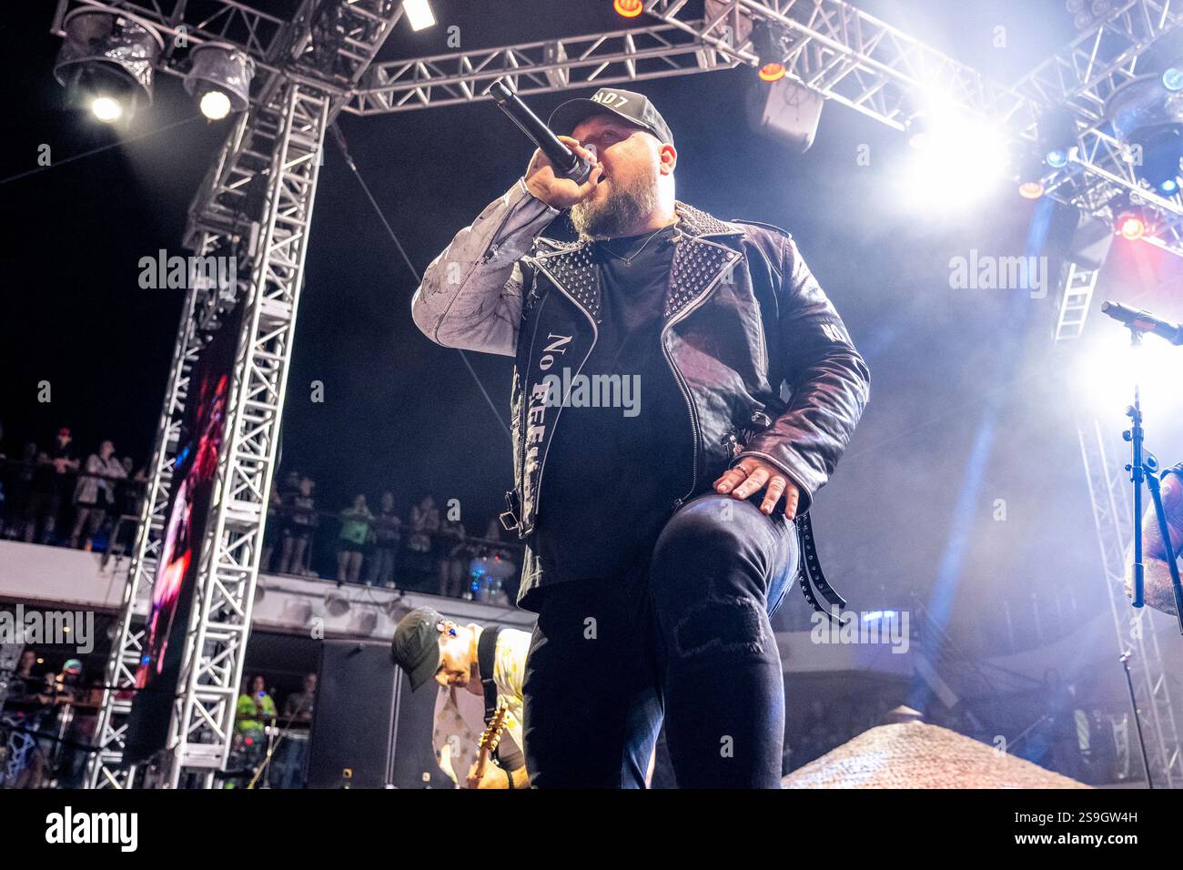 Brandon Saller of Atreyu performs on board the Carnival Magic during ...
