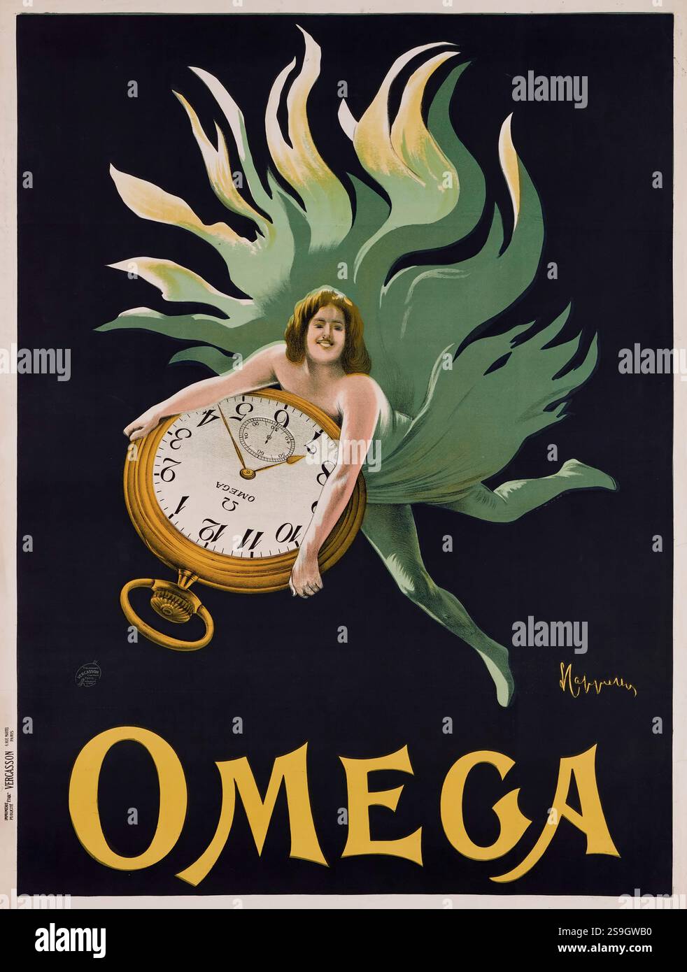 OMEGA WATCHES CAPPIELLO 1920s POSTER ADVERTISEMENT Plakat von Léonetto ...