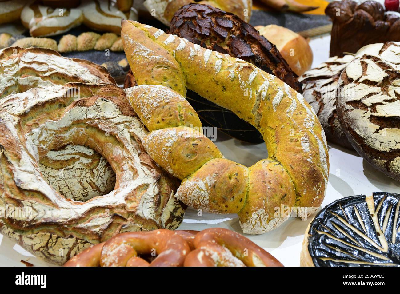 Breads and pastries at the 17th French Bakery Cup at Sirha in Lyon. The ...