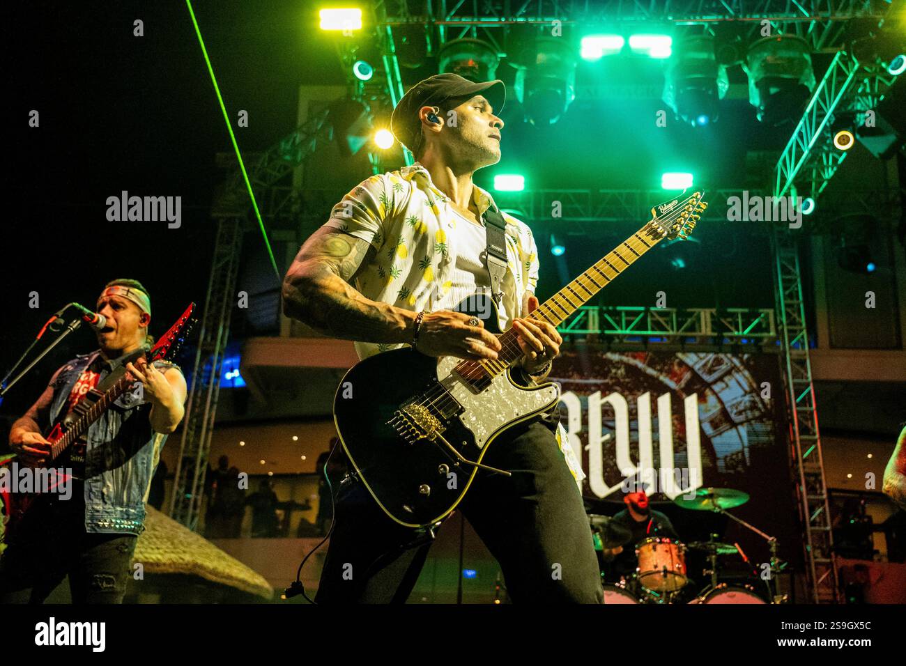 Travis Miguel of Atreyu performs on board the Carnival Magic during day ...