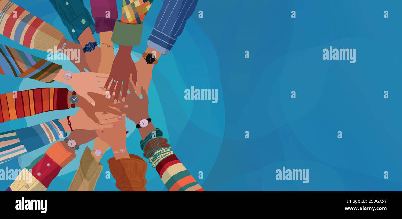 Hands on other people Stock Vector Images - Alamy