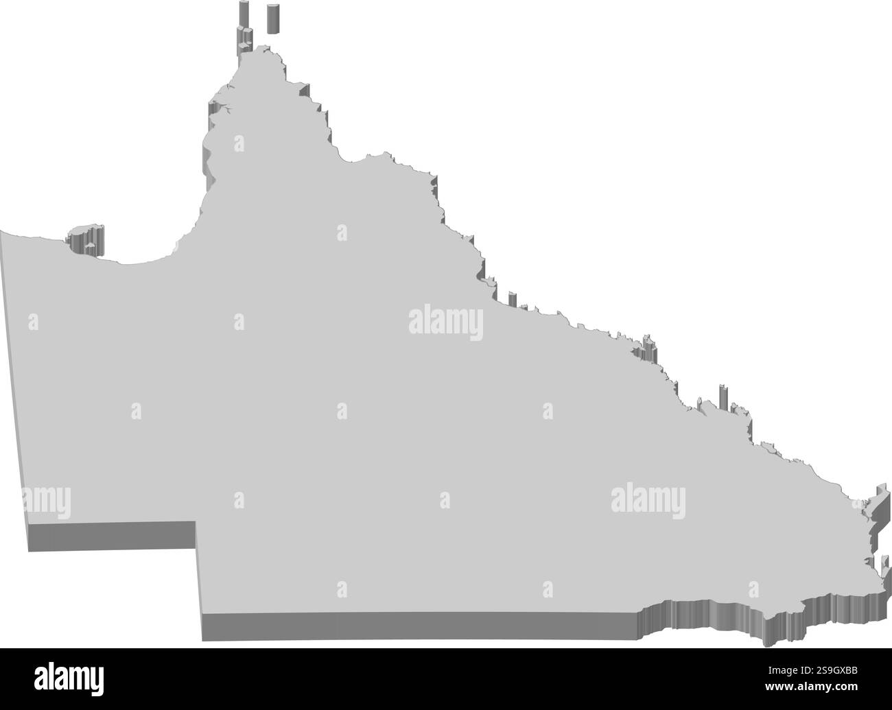 Map of Queensland, a province of Australia Stock Vector Image & Art - Alamy